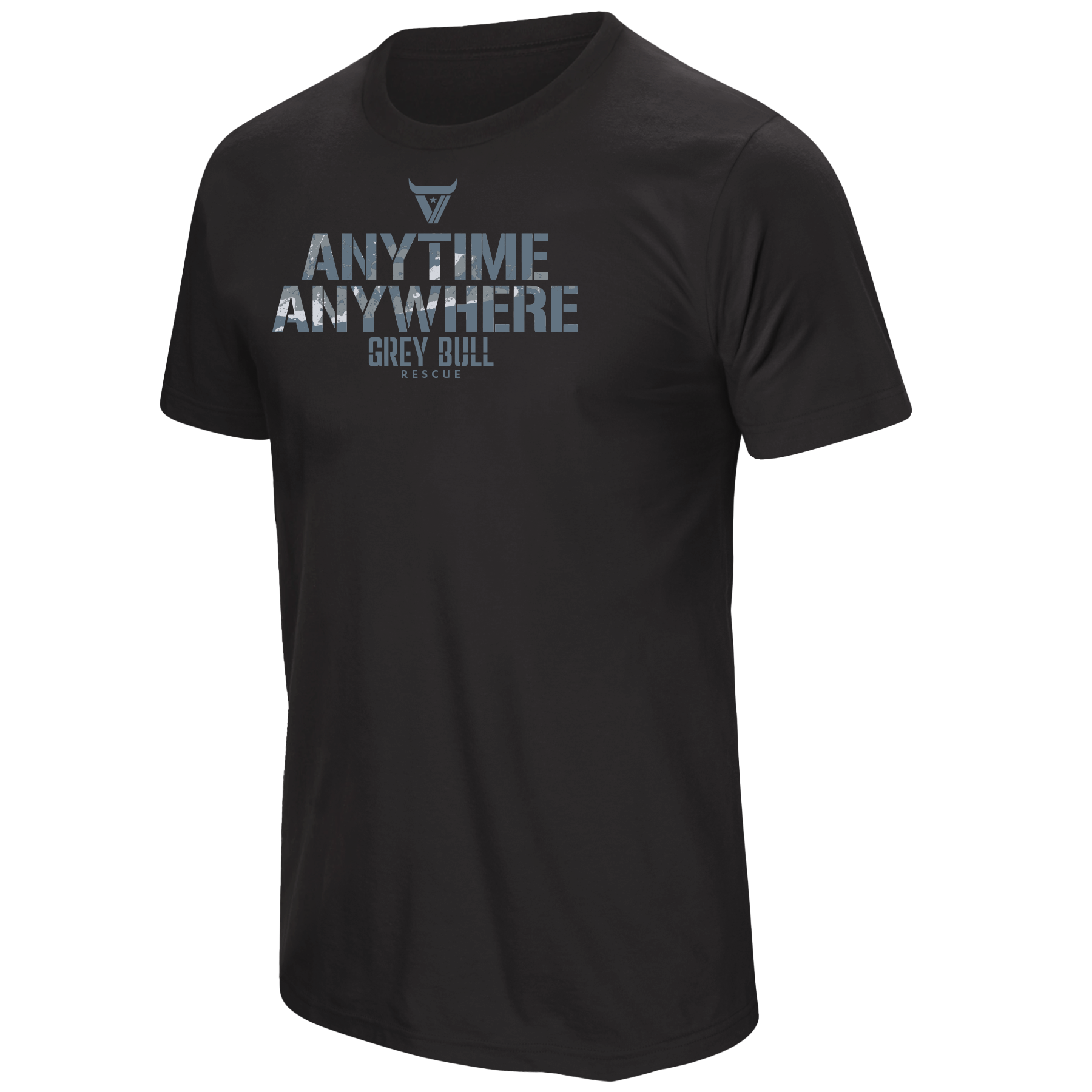 Grey Bull Rescue Anytime Camo Black Tee – True Victory